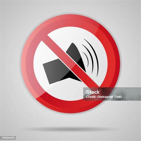 빨간색 금지 정지 기호 빨간 원 경고 및 기호 소리 큰 소리로 음악 침묵 단순히 벡터 그래픽 일러스트레이션 흰색 배경에 격리 된