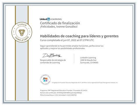 Ivonne González En Linkedin Certificate Of Completion