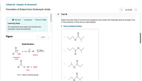 Solved Week Chapter Homework Naming Esters ReviewI Chegg Com