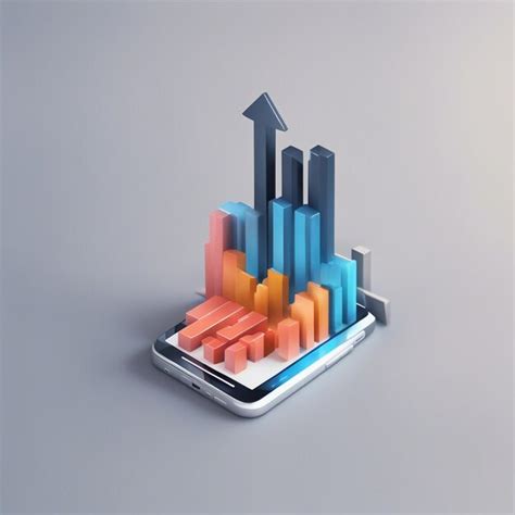 Premium Ai Image 3d Render Illustration Of Smartphone Or Mobile Phone With Color Growth Bar