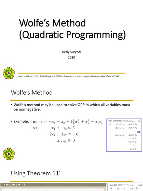 quadraticprogramming wolfe pdf mathematical optimization linear programming