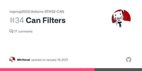 Can Filters · Issue 34 · Nopnop2002arduino Stm32 Can · Github