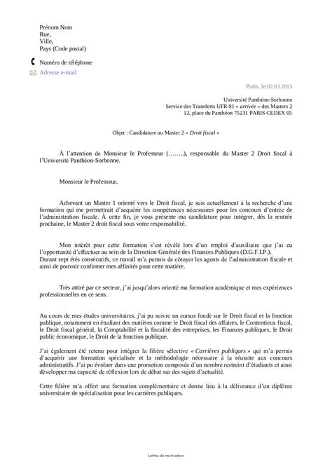 Exemple Lettre Motivation Master