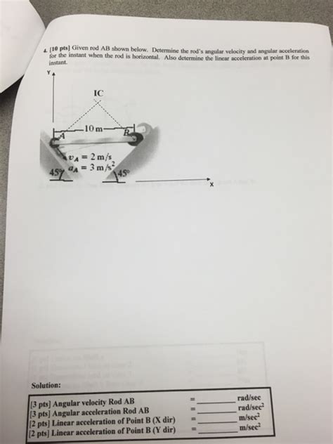 Solved Given Rod AB Shown Below Determine The Rod S Angular Chegg