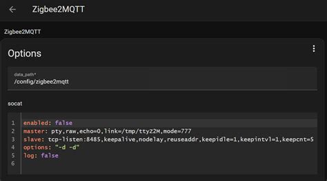 Z2m Won´t Start Required Add On Configuration Datapath Option Is