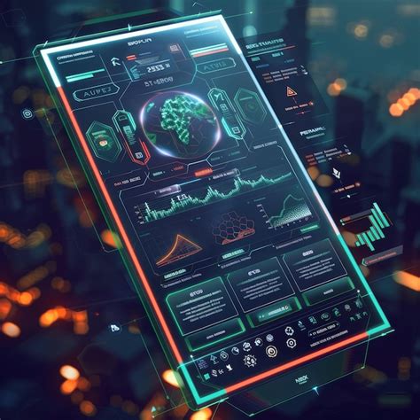 Futuristic User Interface With Hologram Screen 3d Rendering Premium Ai Generated Image