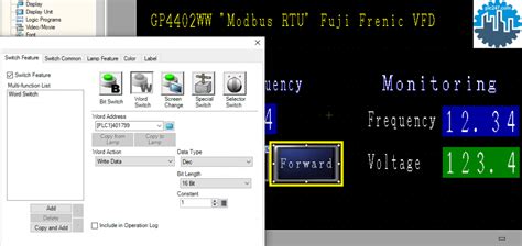 HMI Proface Modbus RTU Fuji Frenic Tutorial Plc247 Com