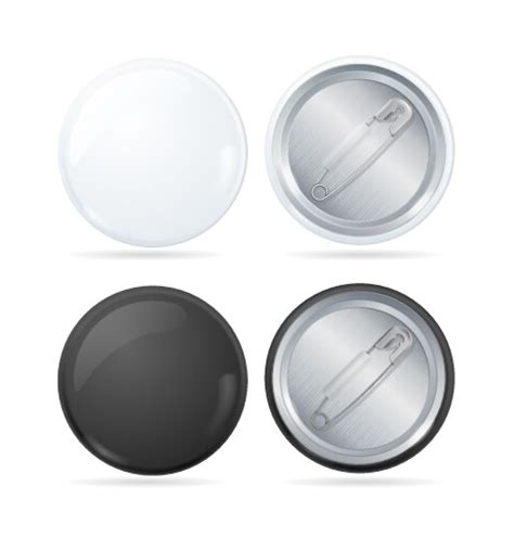 Template Blank White Button Badge Royalty Free Vector Image