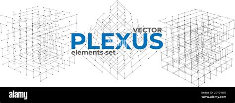 Abstract Plexus Design Elements Set Stock Vector Image And Art Alamy