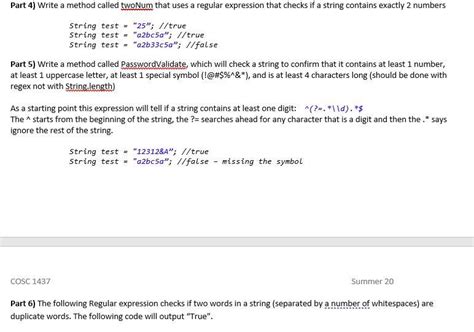Solved String And Regular Expression Lab Each Of These Chegg