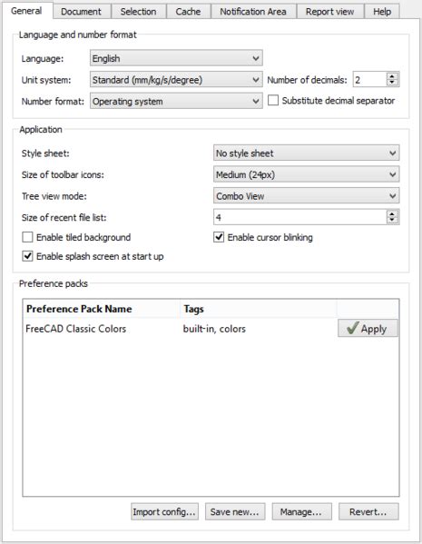 Filepreferences General Tab Generalpng Freecad Documentation