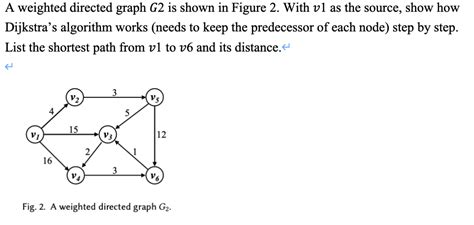 Solved A Weighted Directed Graph G Is Shown In Figure Chegg