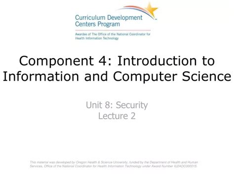 Ppt Component 4 Introduction To Information And Computer Science Unit 8 Security Lecture 2