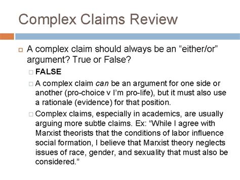 Complex Claims Part Two Complex Claim Review Identify
