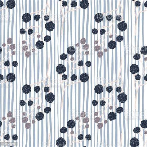 추상 적인 블랙 베리 모양 원활한 낙서 패턴 라이트 스트라이프 배경 블루와 그레이 베리 곤색에 대한 스톡 벡터 아트 및 기타 이미지 Istock