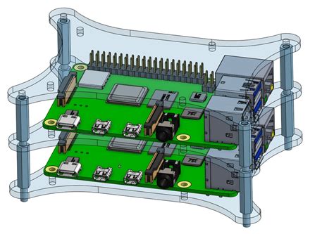 Raspberry Pi Stack Case Dxf Svg Stl Lightburn Files For Etsy