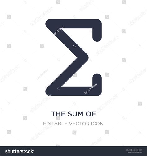 Sum Icon On White Background Simple Stock Vector Royalty Free
