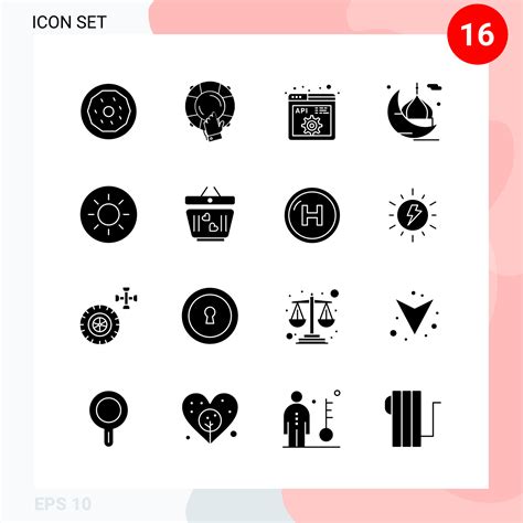 Vector Pack Of Icons In Solid Style Creative Glyph Pack Isolated On White Background For Web