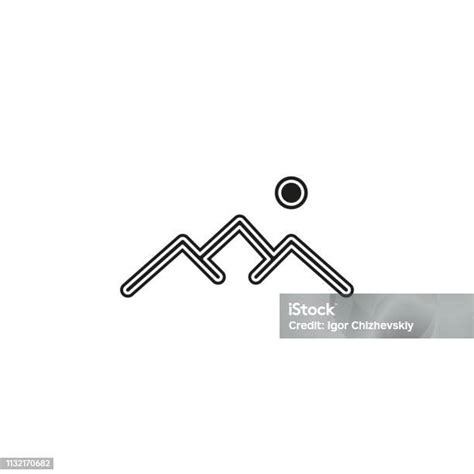 벡터 자연 풍경 기호 산 위에 태양 추상화 일러스트 레이 션 0명에 대한 스톡 벡터 아트 및 기타 이미지 0명 강 겨울 Istock
