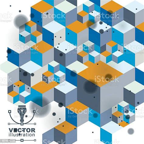 현대적이다 테크에서 스타일리쉬 공사장 추상적임 3d 그림 3차원 형태에 대한 스톡 벡터 아트 및 기타 이미지 3차원 형태 과학 기하 도형 Istock