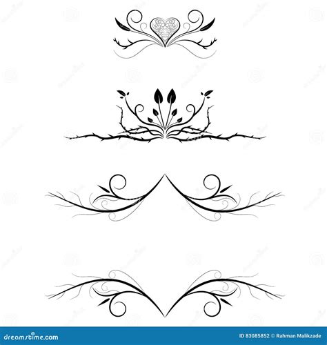 Floral Heart Separator Vector Stock Vector Illustration Of Ornamental