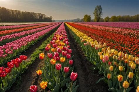 Default Tulip Field Premium Ai Generated Image