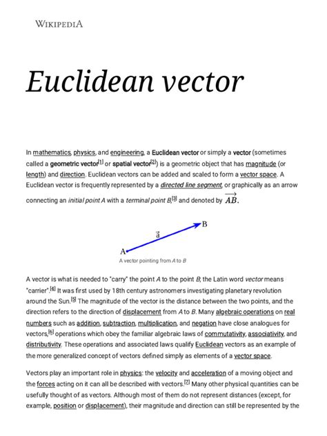 Euclidean Vector Wikipedia Pdf Euclidean Vector Euclidean Space