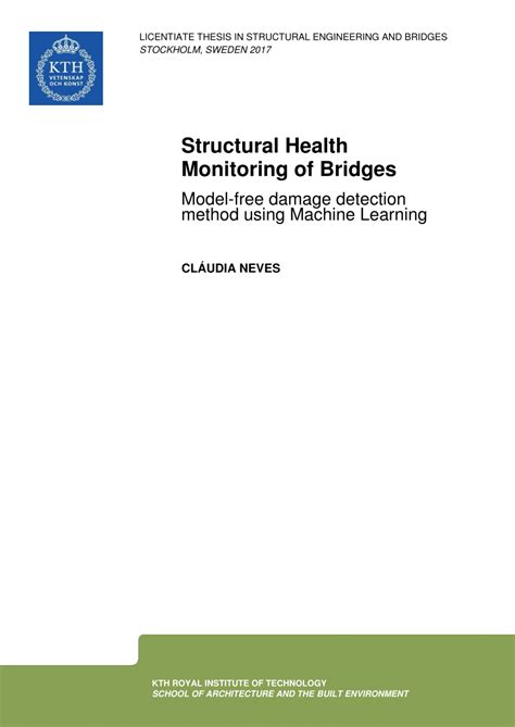 PDF Structural Health Monitoring Of Bridges Model Free Damage Detection Method Using Machine