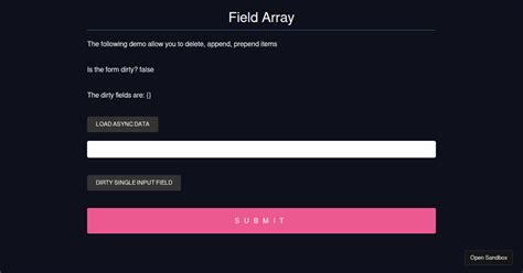React Hook Form Usefieldarray Template Forked Codesandbox