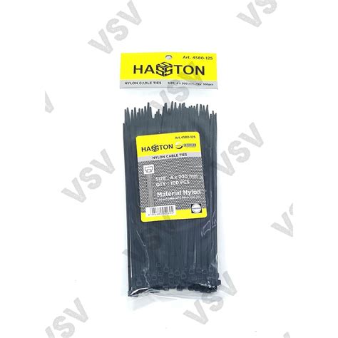 Jual Hasston Kabel Ties 4x200mm Hitam 4580 125 Nylon Cable Ties Shopee Indonesia