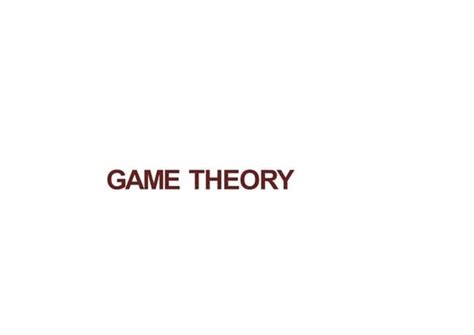 Game Theory Economics Pdf