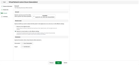 Step 4 Specify Account And Restore Mode Veeam Data Cloud For