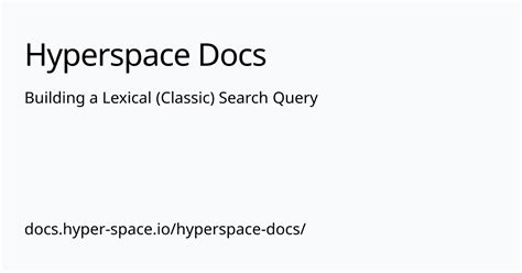 building a lexical search query hyperspace docs