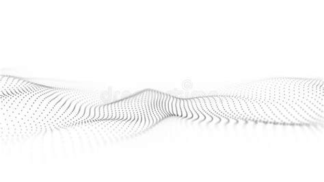 Digital Dynamic Wave Of Particles Vector Abstract White Futuristic
