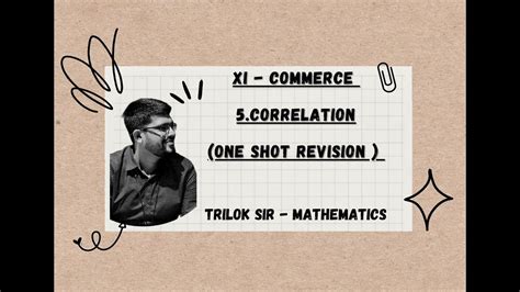 5 Correlation Maths Ii Xi Commerce One Shot Revision