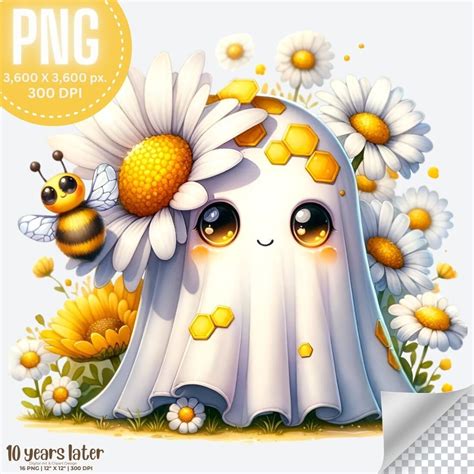 Boo Bee Watercolor Honey Bee Ghost High Quality Clipart 13 Png Cute