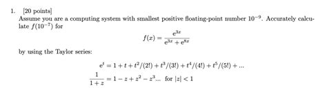 Solved €30 1 20 Points Assume You Are A Computing System
