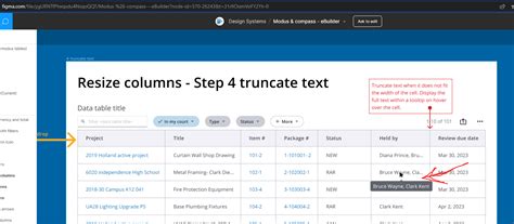 Modus Table Column Resizing Add A Tooltip Message To The Truncated