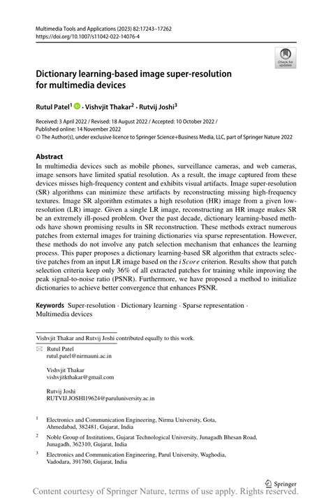 Dictionary Learning Based Image Super Resolution For Multimedia Devices Request Pdf