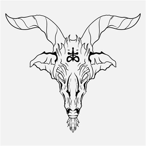 Evil Goat Skull Drawing