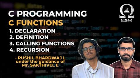 C Programming Basics Functions YouTube