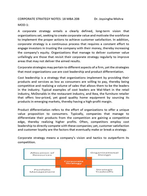 2nd Sem Cs Pdf Strategic Management Strategic Planning