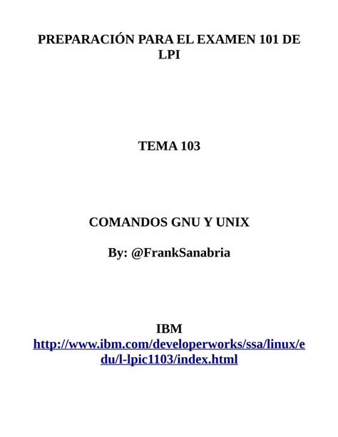 Pdf 101 Tema 103 Comandos Gnu Y Unix Dokumentips