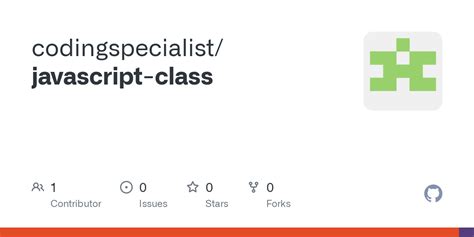 GitHub Codingspecialist Javascript Class
