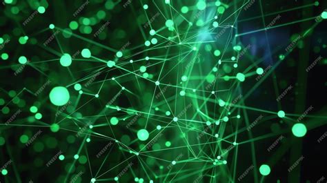 Premium Photo Glowing Green Neural Network Abstract Futuristic Background Artificial