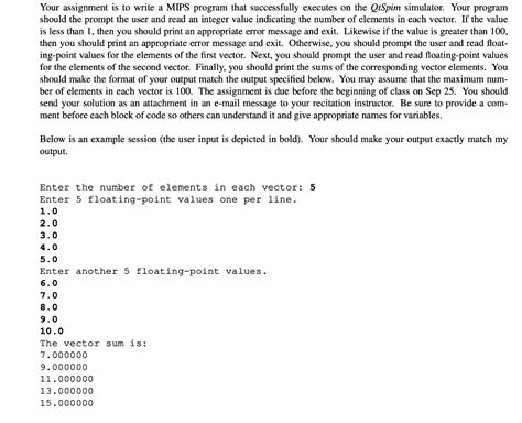 Solved Your Assignment Is To Write A Mips Program That