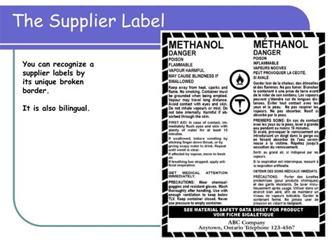 Parts Of Whmis Supplier Label At John Moses Blog