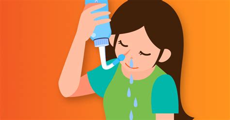 Illustration Of A Women Doing A Nasal Rinse