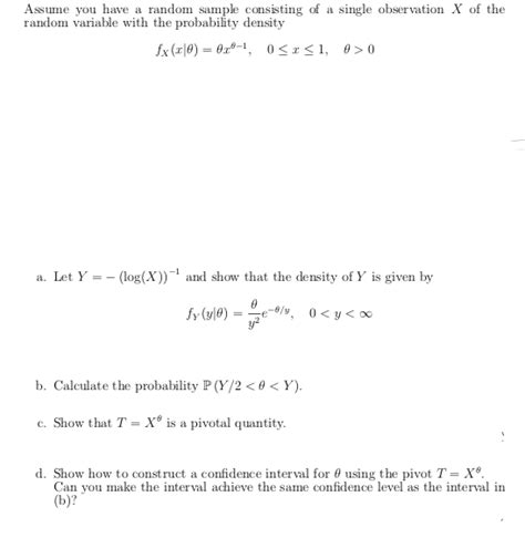 Solved Assume You Have A Random Sample Consisting Of A