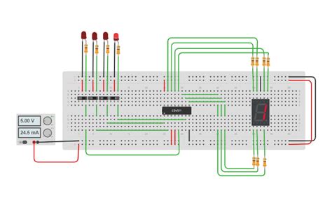 Circuit Design 7 Segment Decoder Tinkercad